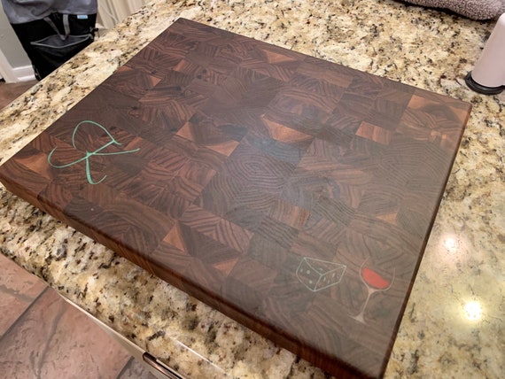 End Grain Walnut Butcher Block Customizable | Etsy