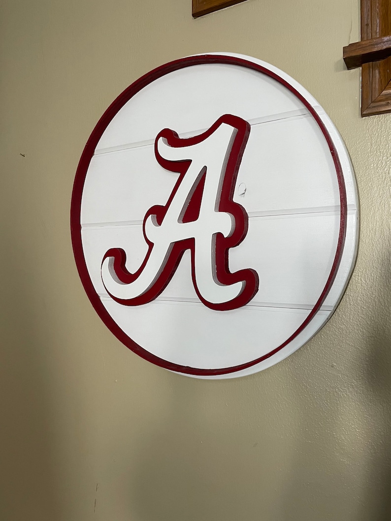 Handmade Wooden Alabama Crimson Tide Sign - Etsy
