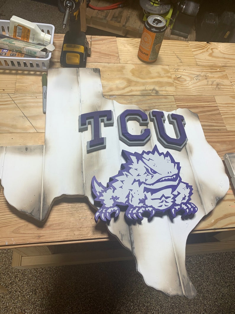 Handmade TCU Horned Frogs Wooden Sign - Etsy