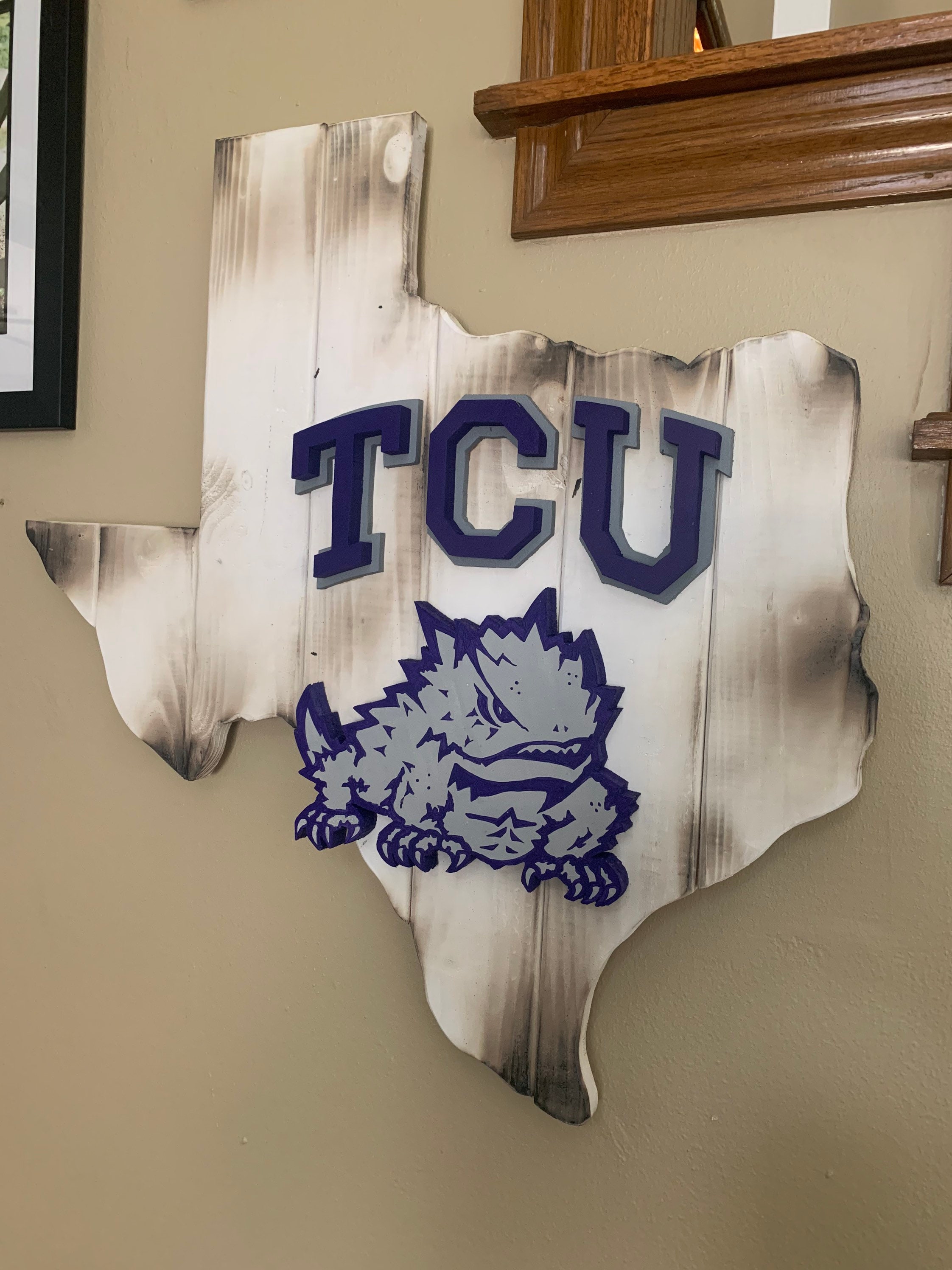Handmade TCU Horned Frogs Wooden Sign - Etsy