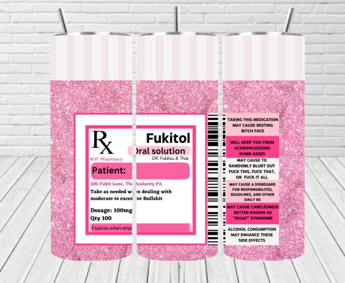Fukitol Rx 20oz Tumbler - Etsy