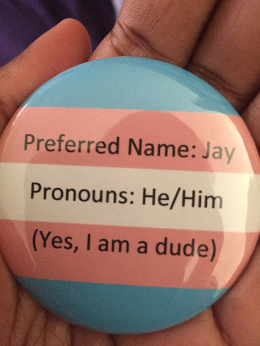 Customizable Pride Flag Name and Pronoun Pinback Buttons (2 1/4 Inch ...