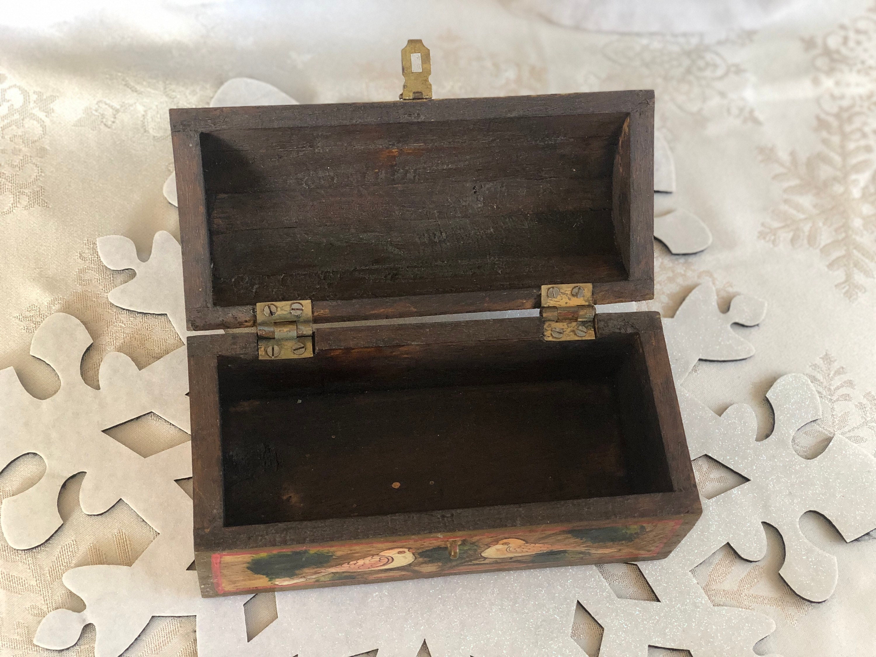 Hand Painted Wooden Chest With Birds - Etsy