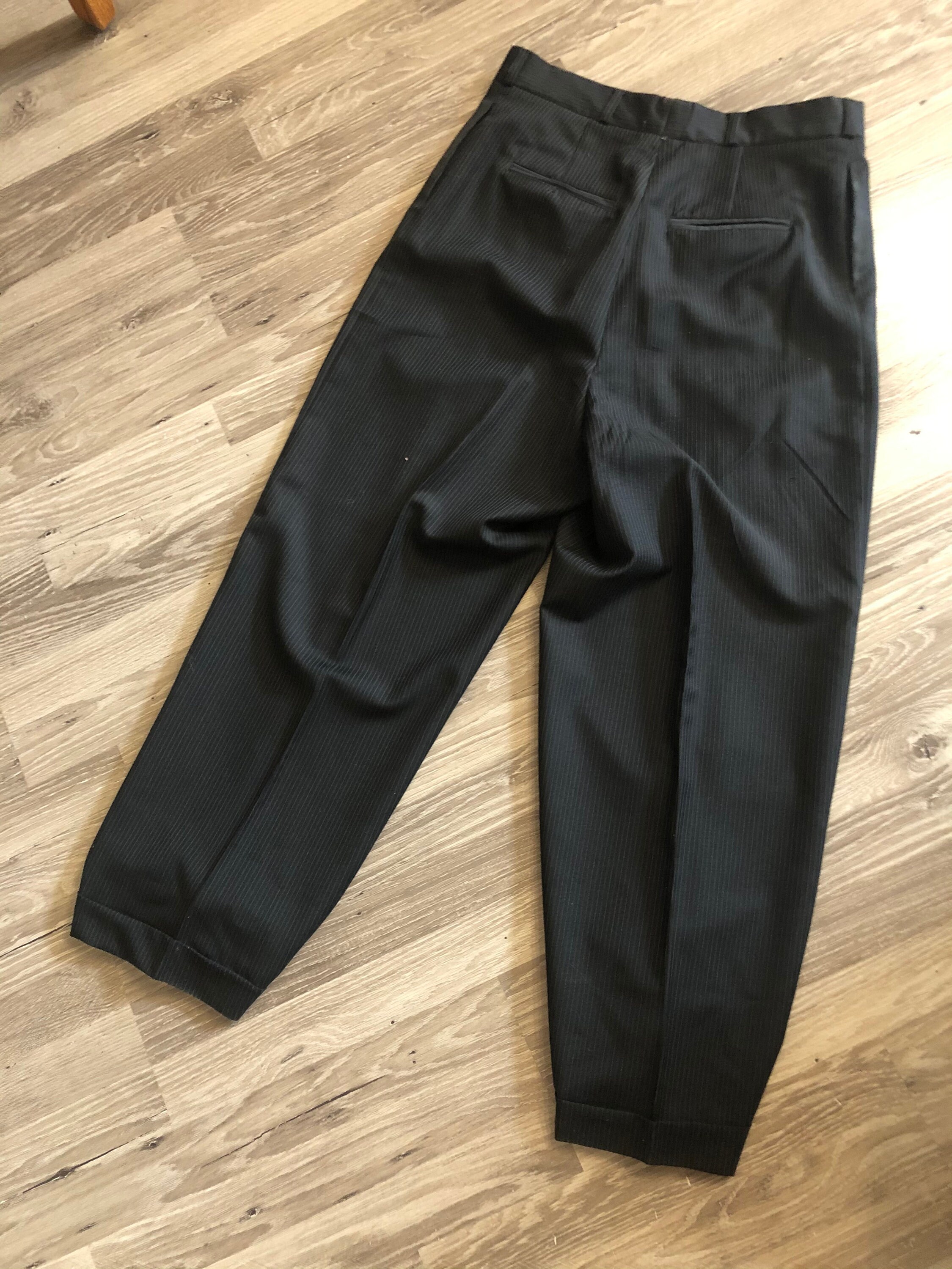 Vintage Style Black Pinstripe Revamp Trousers - Etsy