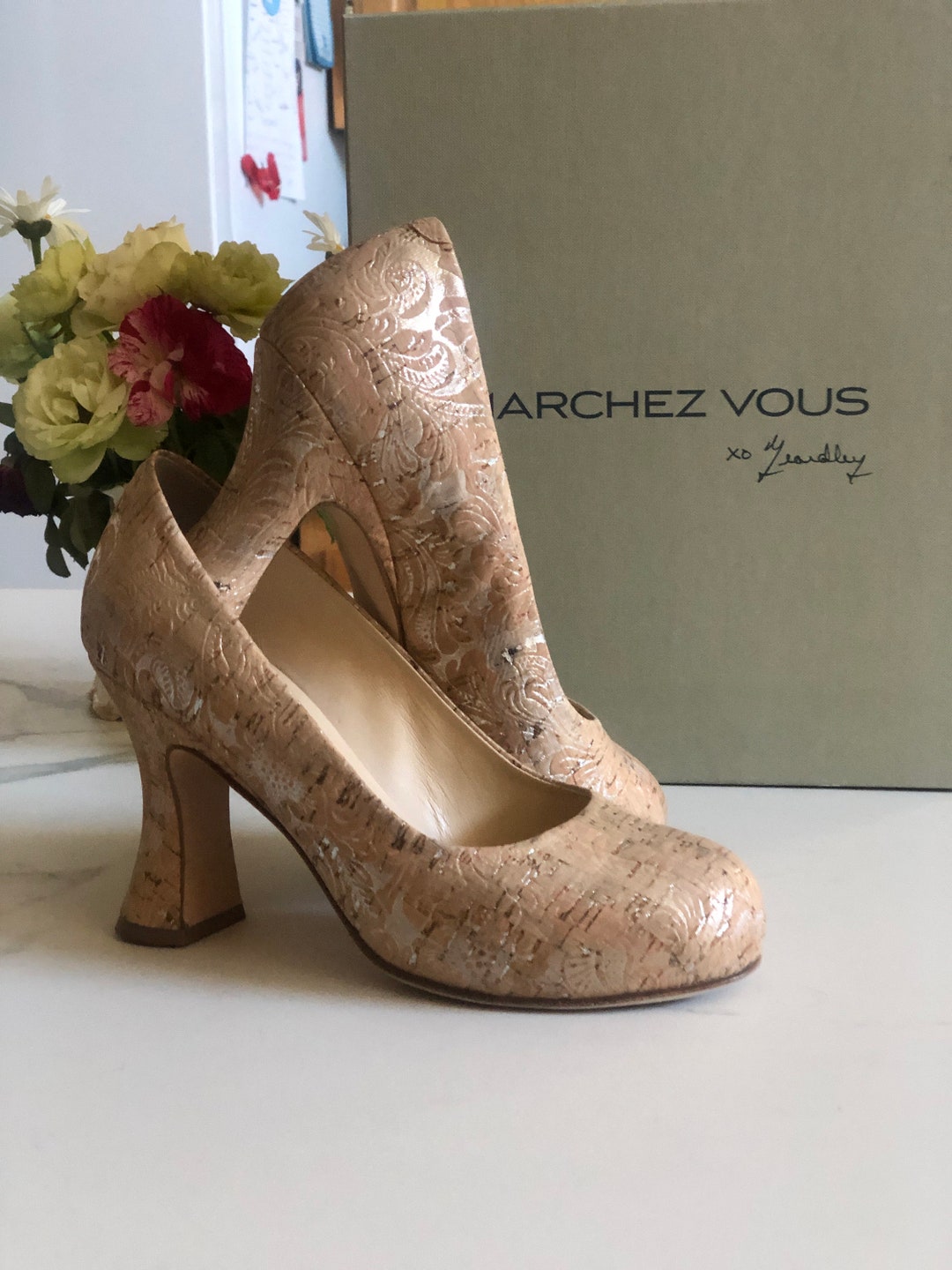 Marchez Vous Cork Louis Heels - Etsy