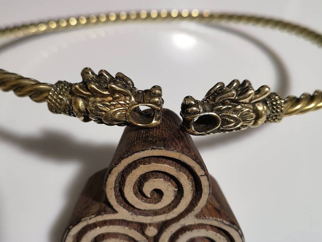 Celtic Torque Massive Dragon, Handmade Brass Viking Torch - Etsy