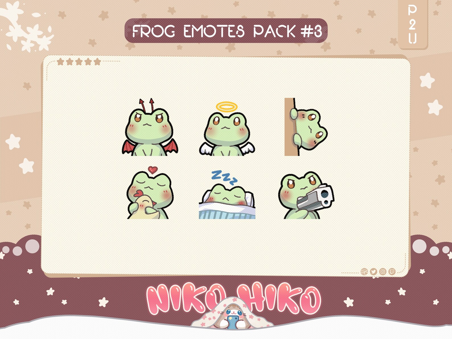 CUTE FROG EMOTES 6 Cute Frog Twitch Emotes & Discord Emotes - Etsy