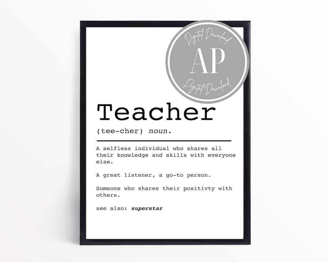 Teacher Definition Print | Printable Art | Instant Download | Digital ...