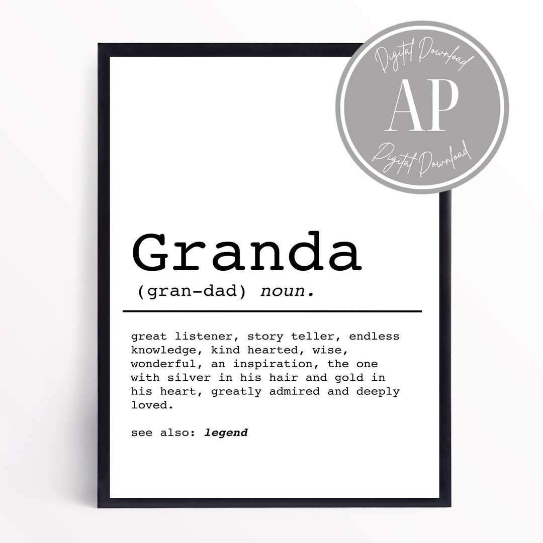 Granda Definition Print | Printable Art | Instant Download | Digital ...