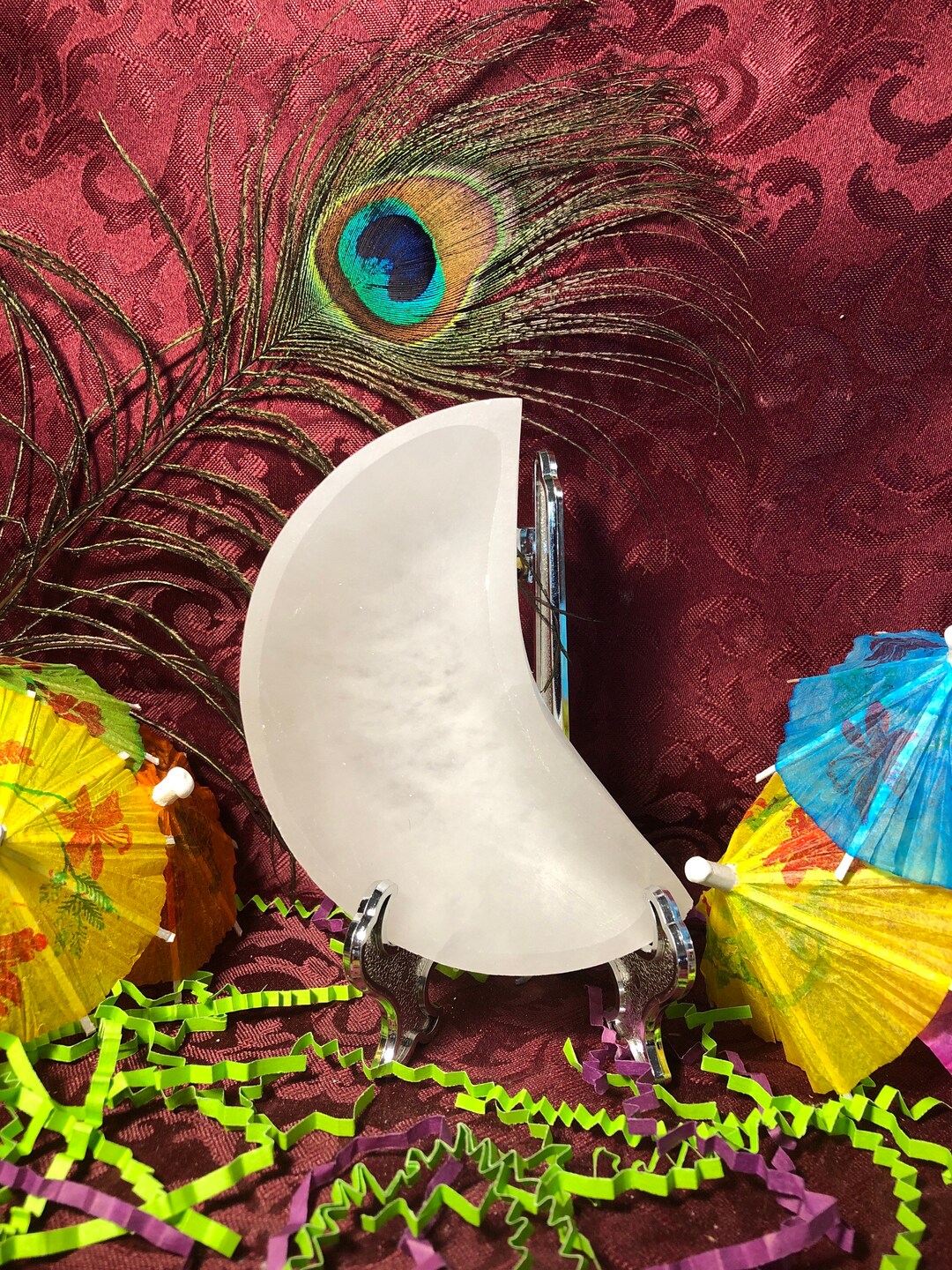 Satin Spar Moon Bowl. This is Lovely W/warm, Soothing Energy. Perfect ...