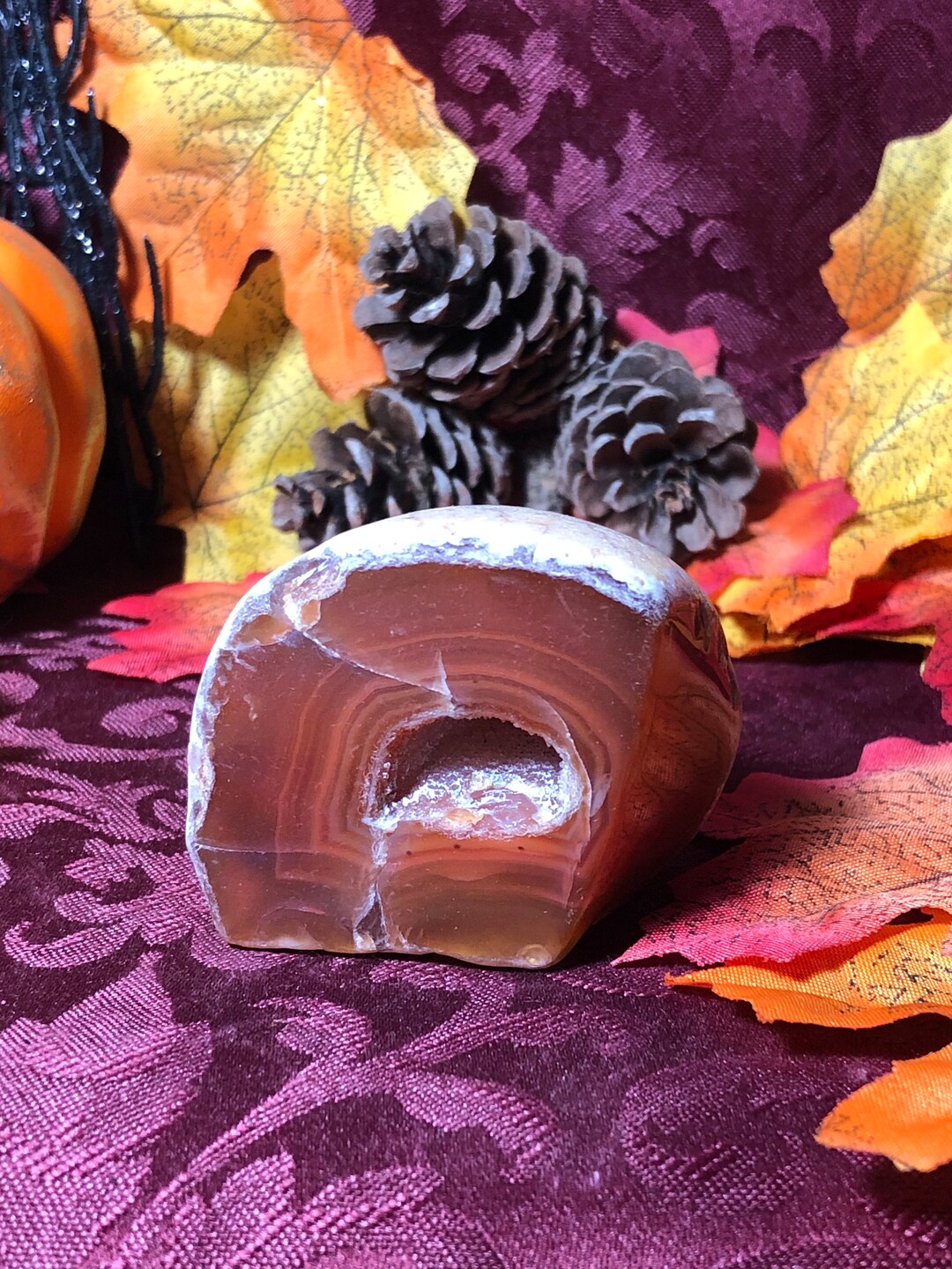 Carnelian Geode Specimen: Sunset Colors, Crystal Druzy, Energy Stone - Etsy