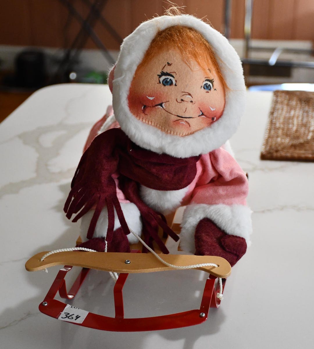 Annalee Sledding Girl, Pink Snowsuit and Radio Flyer Large 19 Inch ...