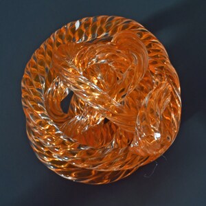 Vintage Art Glass Rope Textured Inifinity Knot Paperweight Decor ...