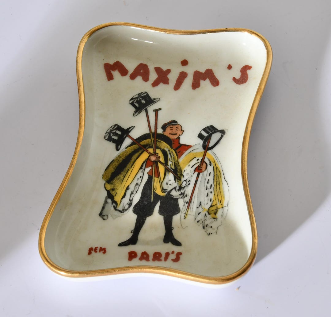 Vintage Gold Trimmed Maxim's Tip Tray, Trinket Dish Pillivuyt France A ...