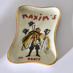 Vintage Gold Trimmed Maxim's Tip Tray, Trinket Dish Pillivuyt France A ...