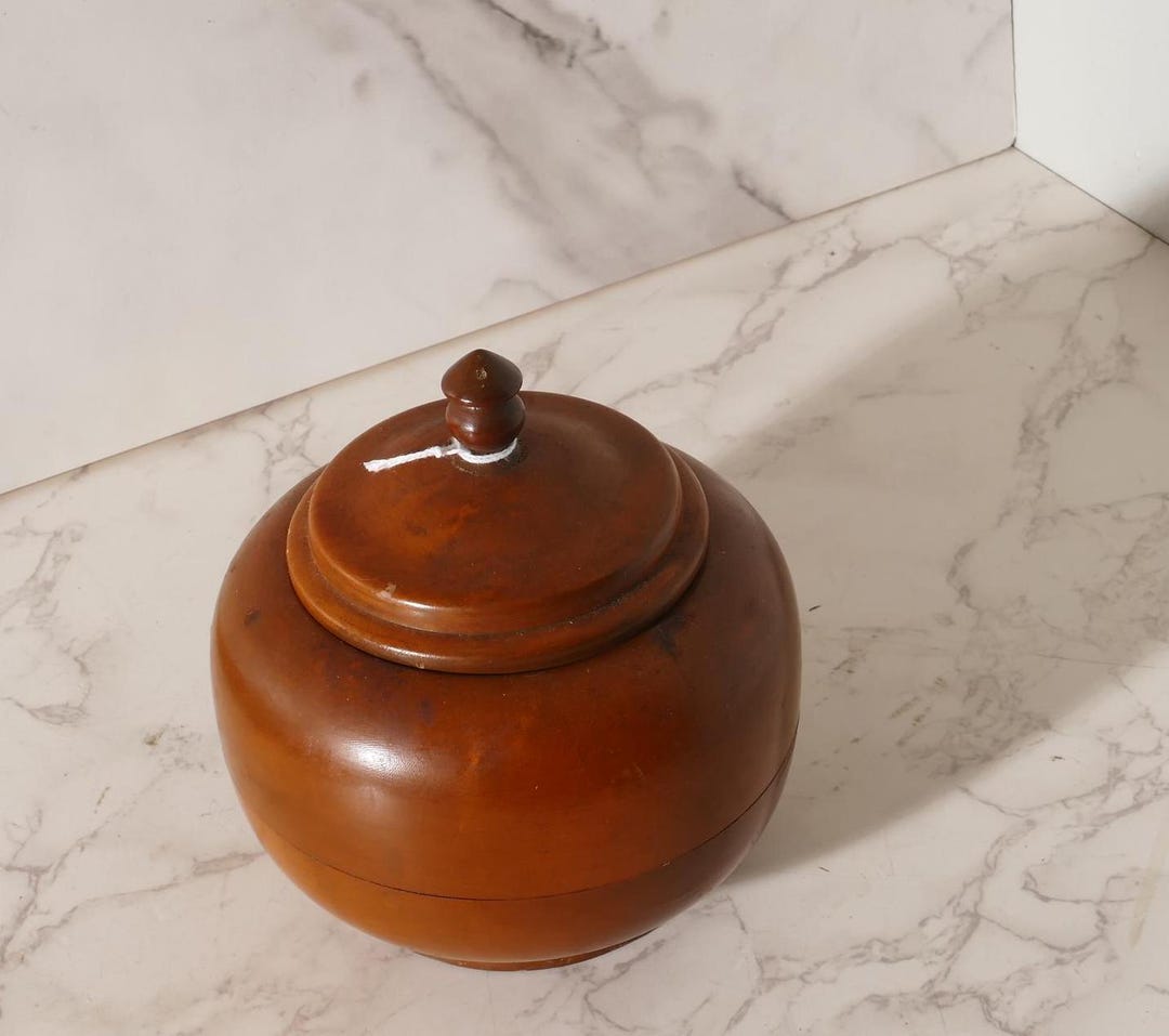 Vintage Cedar Wormy Wood Turned Jar With Lid Hand Turned Wood - Etsy