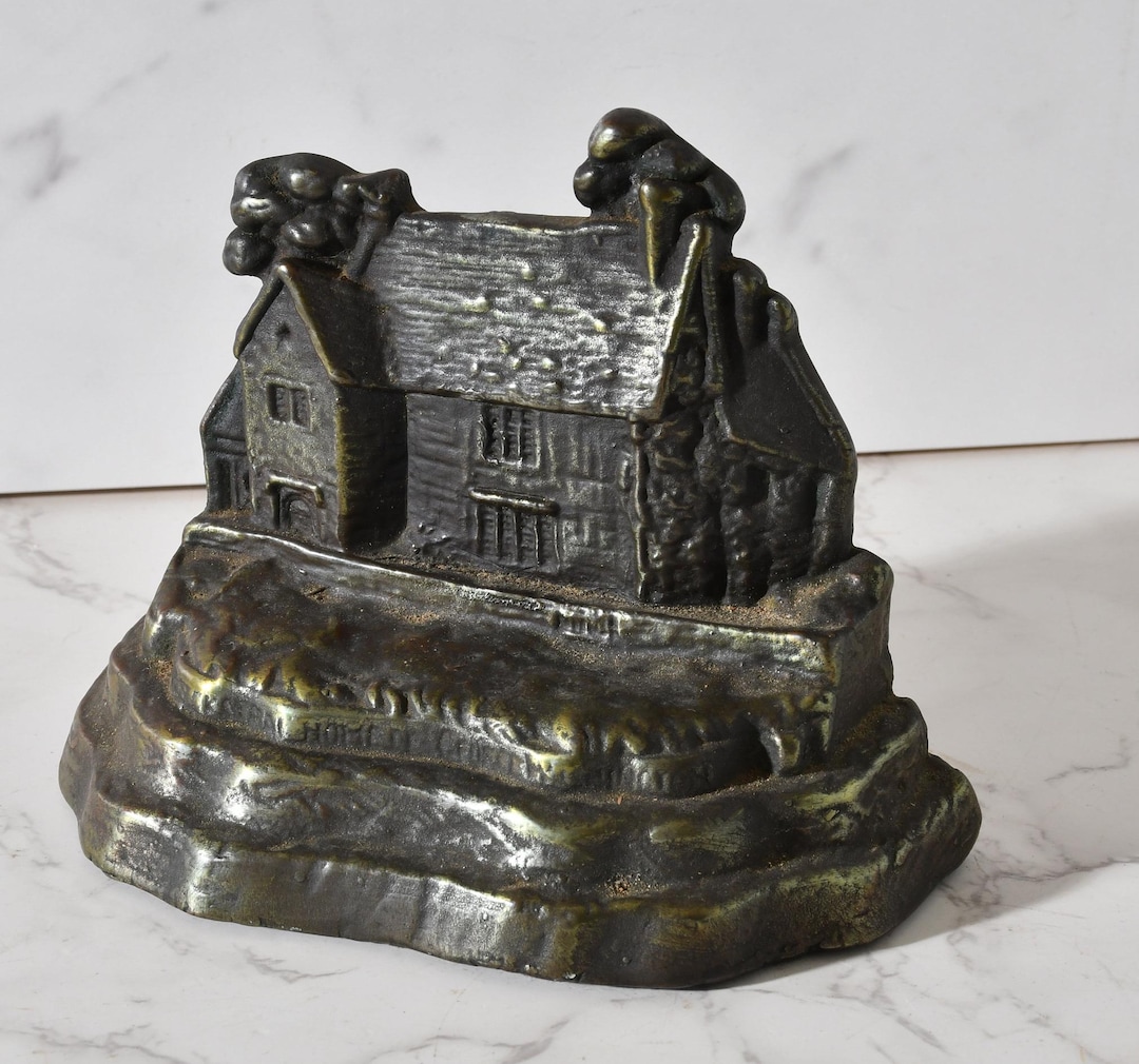 Armor Bronze Single Bookend Cottage on the Rocks, Beautiful Heavy ...