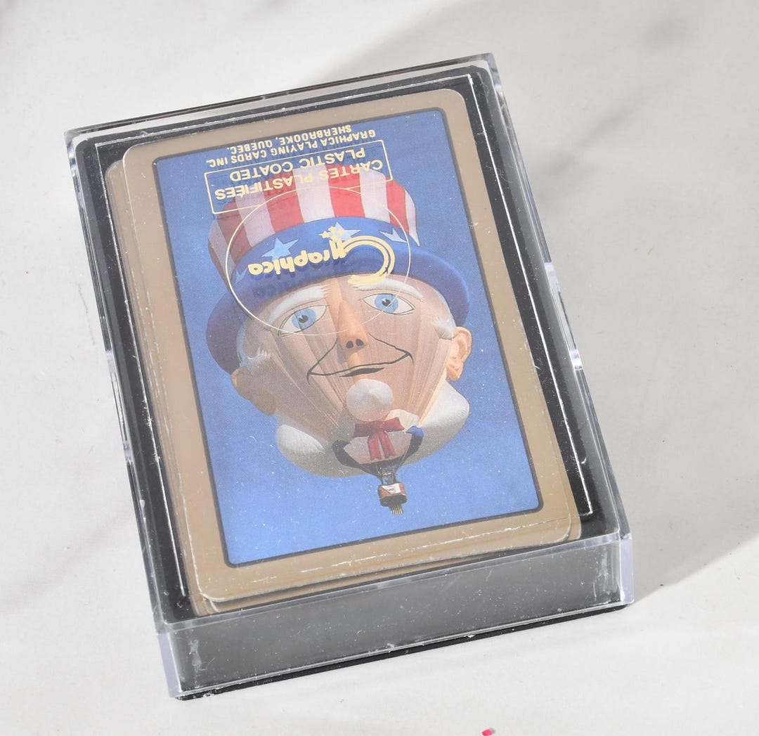 Vintage Uncle Sam Balloon Playing Cards Graphica Plastic Cased Poker ...