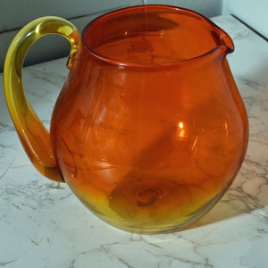 Tangerine Pitcher Blenko Husted Design Pitcher 361P Minty MCM Pitcher ...