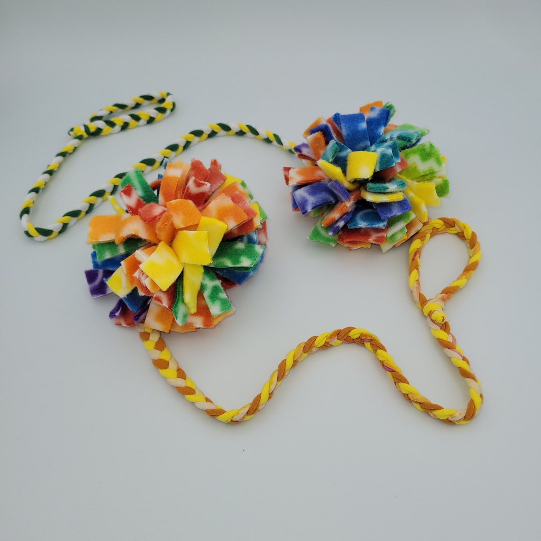 Rainbow Colored Hanging Fleece Cat Toy / Teaser Toy - Etsy