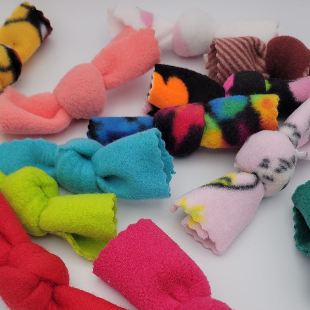 Catnip Bowtie Cat Toys: Fleece Knots, Set of 5 - Etsy