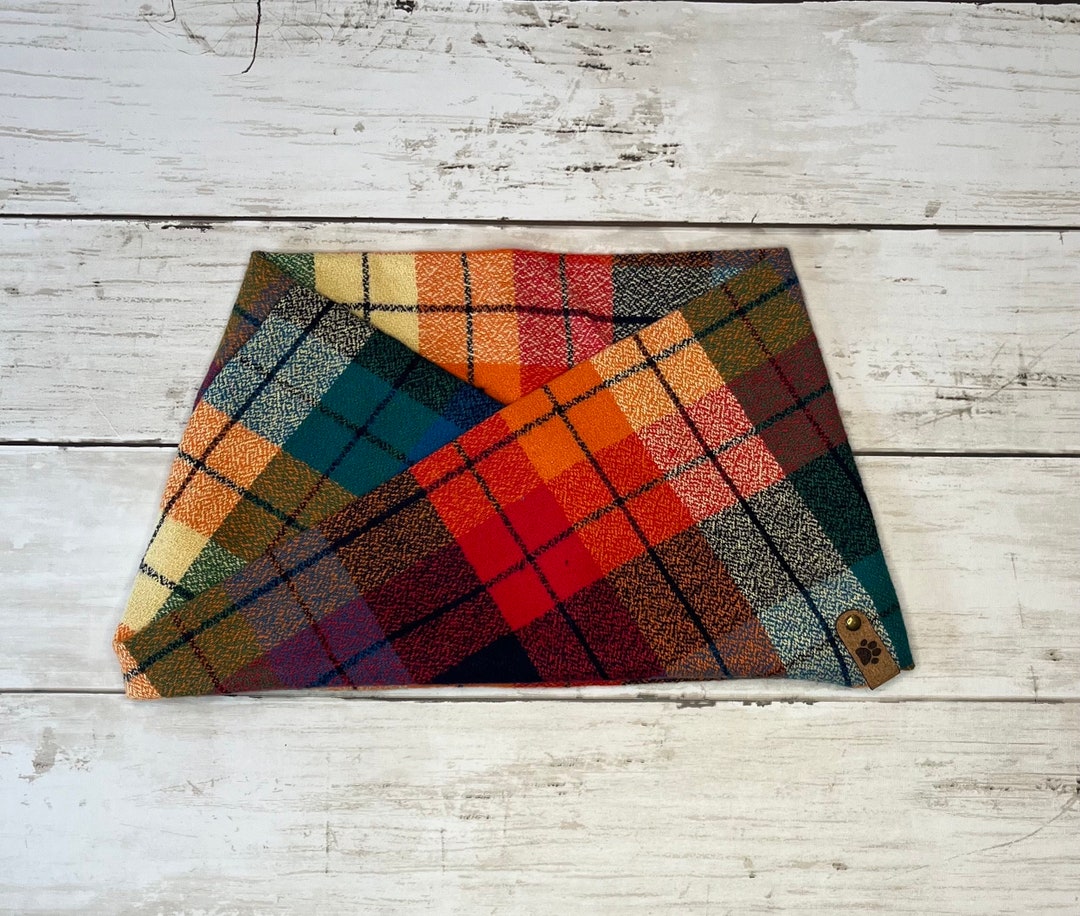Dog Infinity Scarf in Ombre Plaid, Makes Great Stylish Dog Mom Gift ...