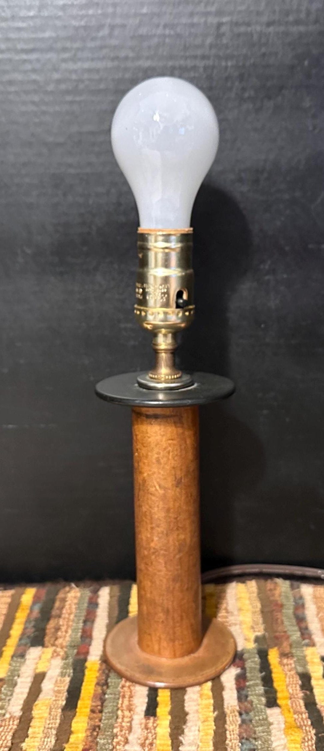 Vintage Spool Bobbin Table Lamp Light 7" Tall - Etsy
