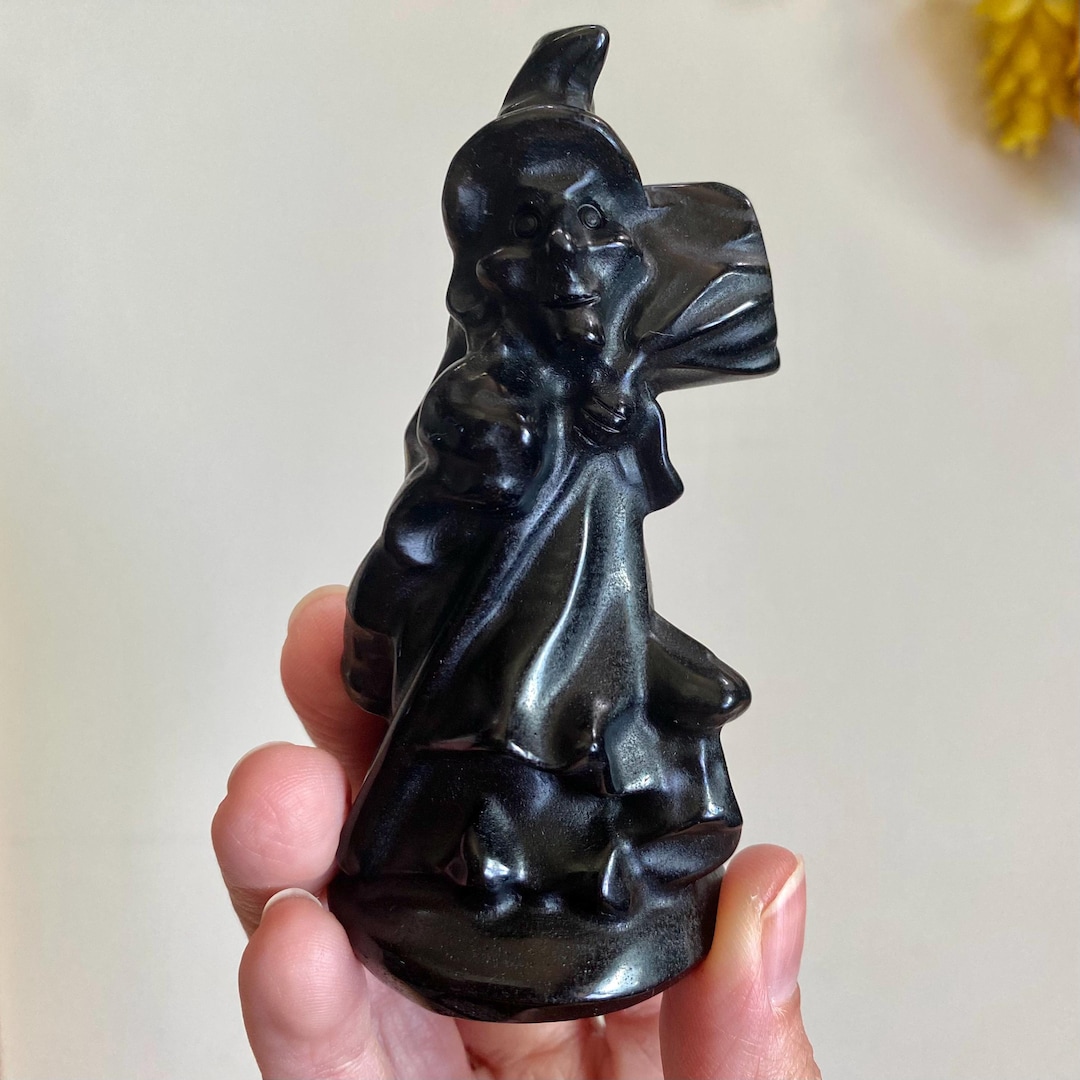 Obsidian Witch Crystal Carving - Etsy