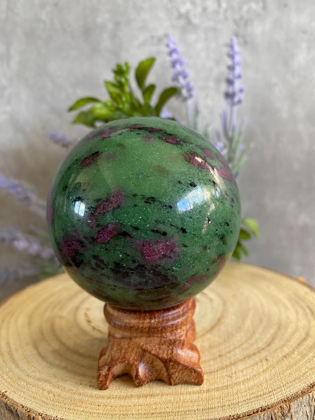 Ruby Zoisite Sphere Deep Beautiful Color - Etsy