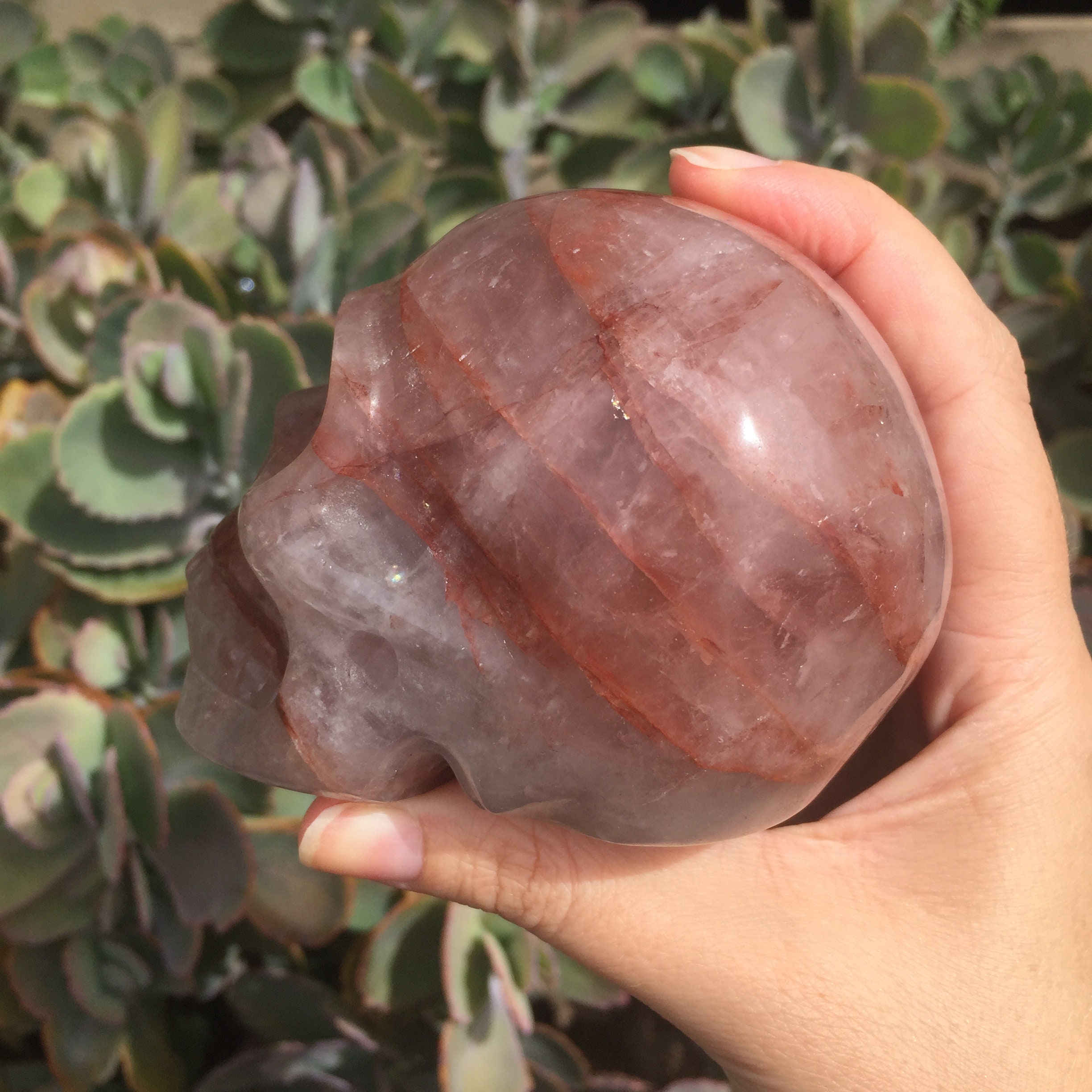 Fire Quartz Skull / Hematoid Quartz Skull | Etsy