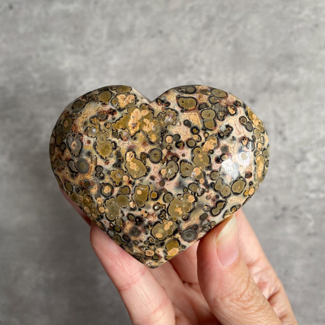 Chinese Leopard Skin Jasper heart - Etsy