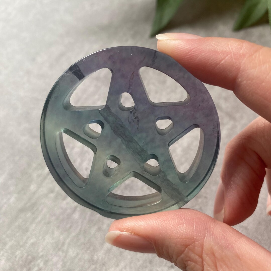 Fluorite Wiccan Pentagram Carving - Etsy