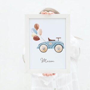 Personalised Boys Car Print, 2nd Birthday Gift, Boys Room Decor, Boys ...