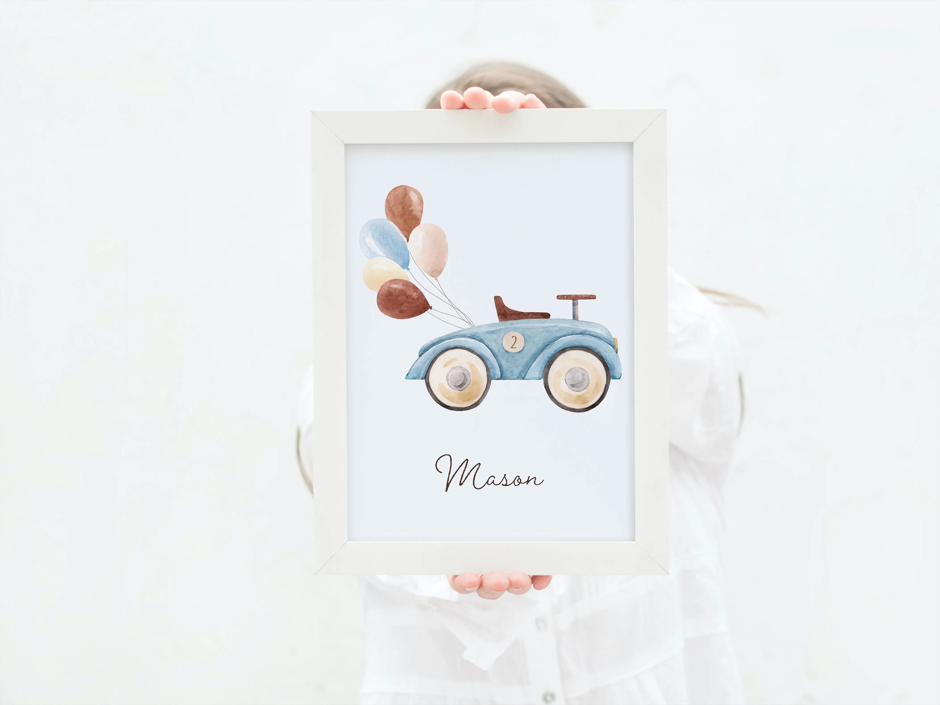 Personalised Boys Car Print, 2nd Birthday Gift, Boys Room Decor, Boys ...