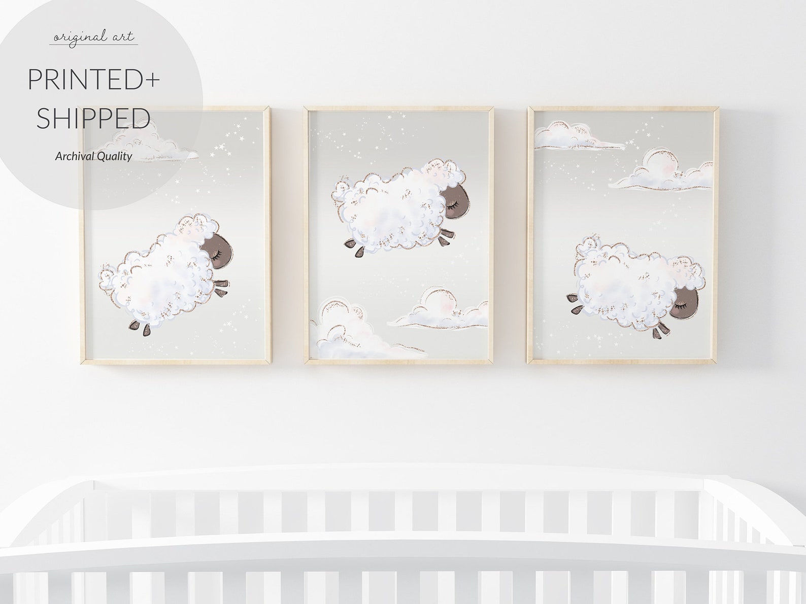 Set of 3 Lovely Counting Sheep Baby Nursery Prints New Baby - Etsy