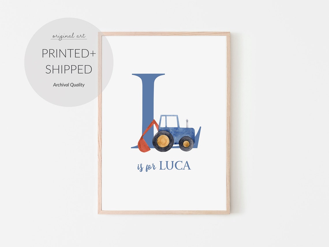 Cars and Vehicles Personalised Name Print, Car Nursery Print, Car ...