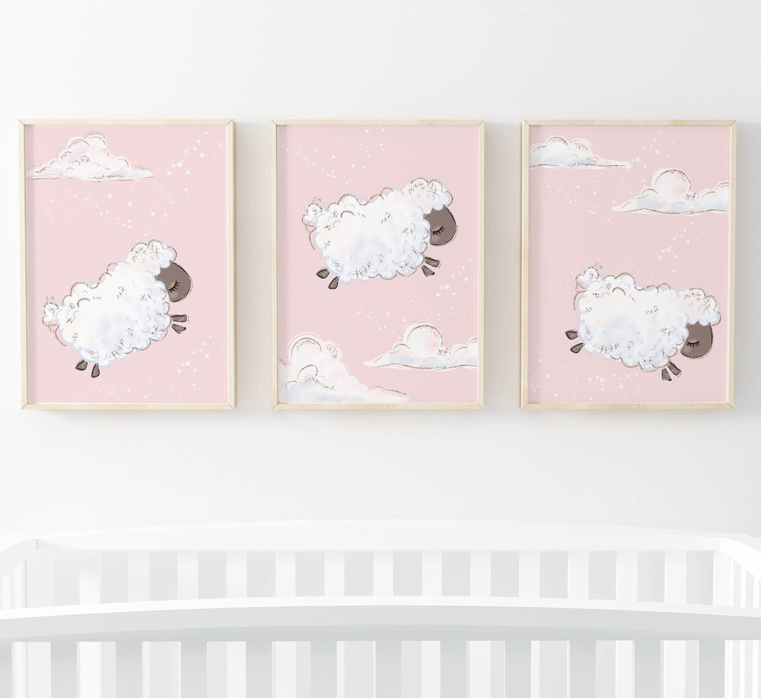 Set of 3 Lovely Counting Sheep Baby Nursery Prints New Baby | Etsy