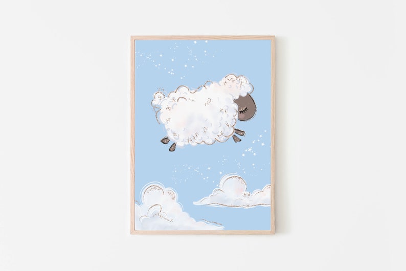 Set of 3 Lovely Counting Sheep Baby Nursery Prints, New Baby Room Decor ...