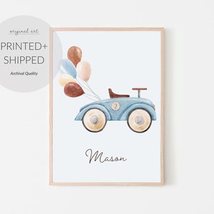 Personalised Boys Car Print, 2nd Birthday Gift, Boys Room Decor, Boys ...