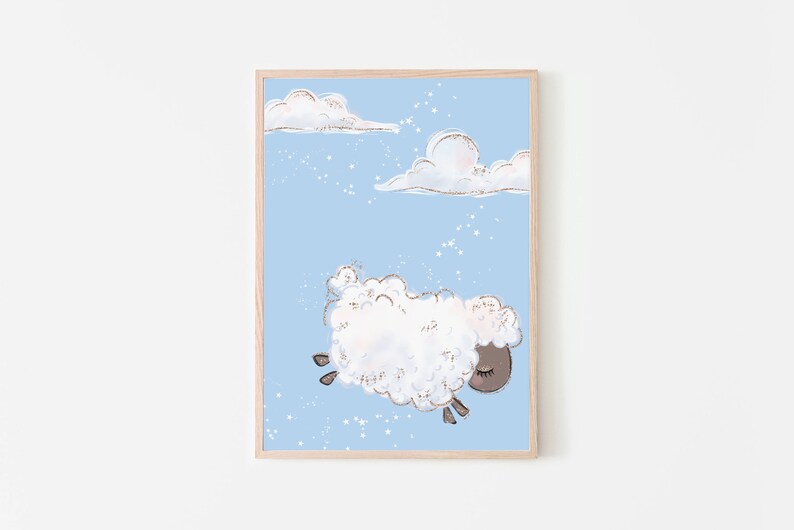 Set of 3 Lovely Counting Sheep Baby Nursery Prints, New Baby Room Decor ...