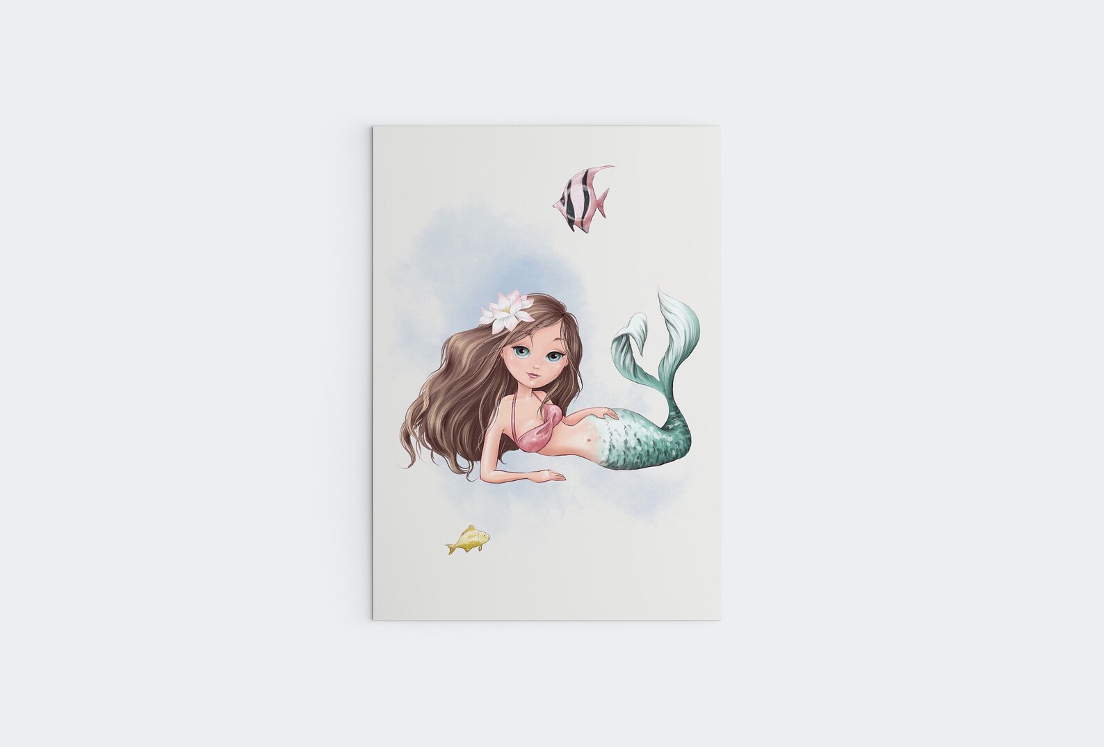 Lovely Mermaids Nursery Childrens Wall Prints, Under the Sea Themed ...