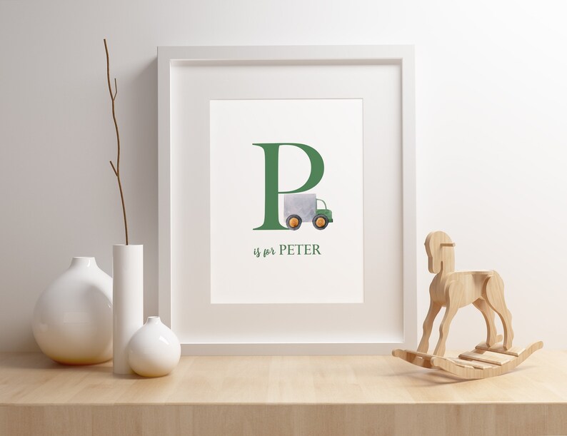 Cars and Vehicles Personalised Name Print, Car Nursery Print, Car ...