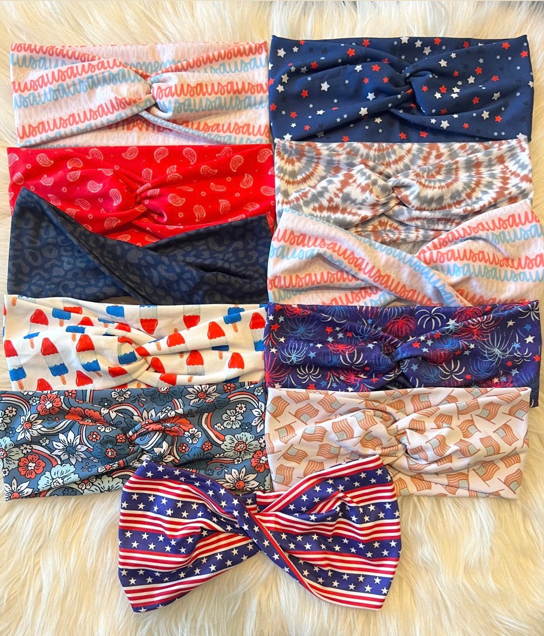 Americana Turban Twist Headband 4th of July Boho Headband Memorial Day ...