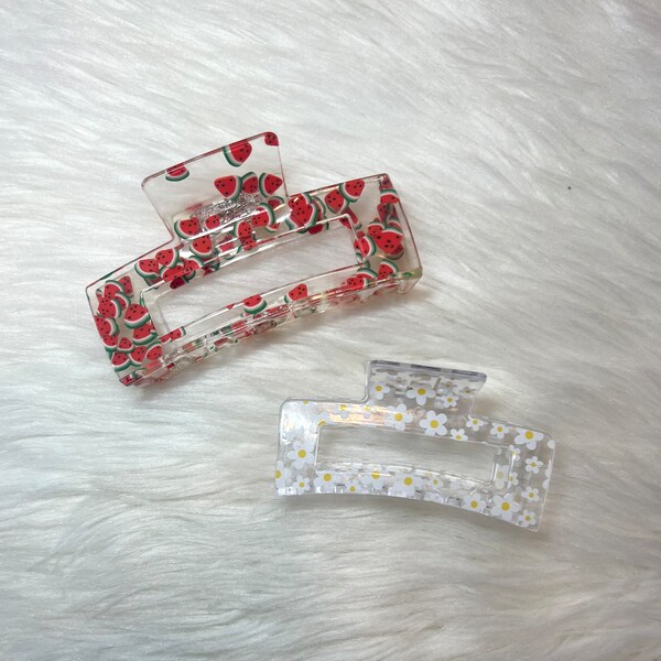 Clear Daisy Claw Clip - Etsy