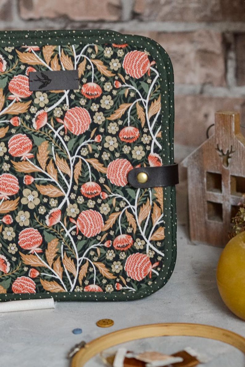 Green Floral Cross Stitch Project Folder: Old Garden Embroidery ...
