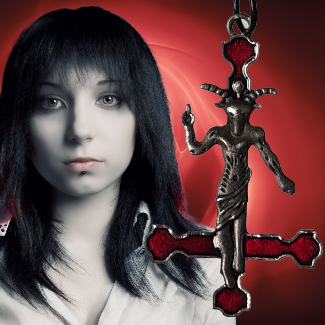 Bronze Baphomet Inverted Cross Pendant - Etsy