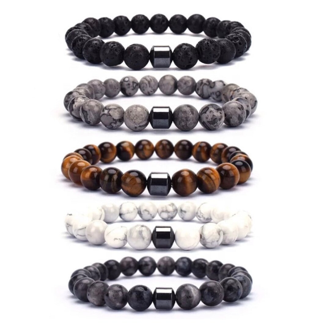 Man Woman Lava Rock Bracelets for Anxiety Essential Oil Diffuser ...