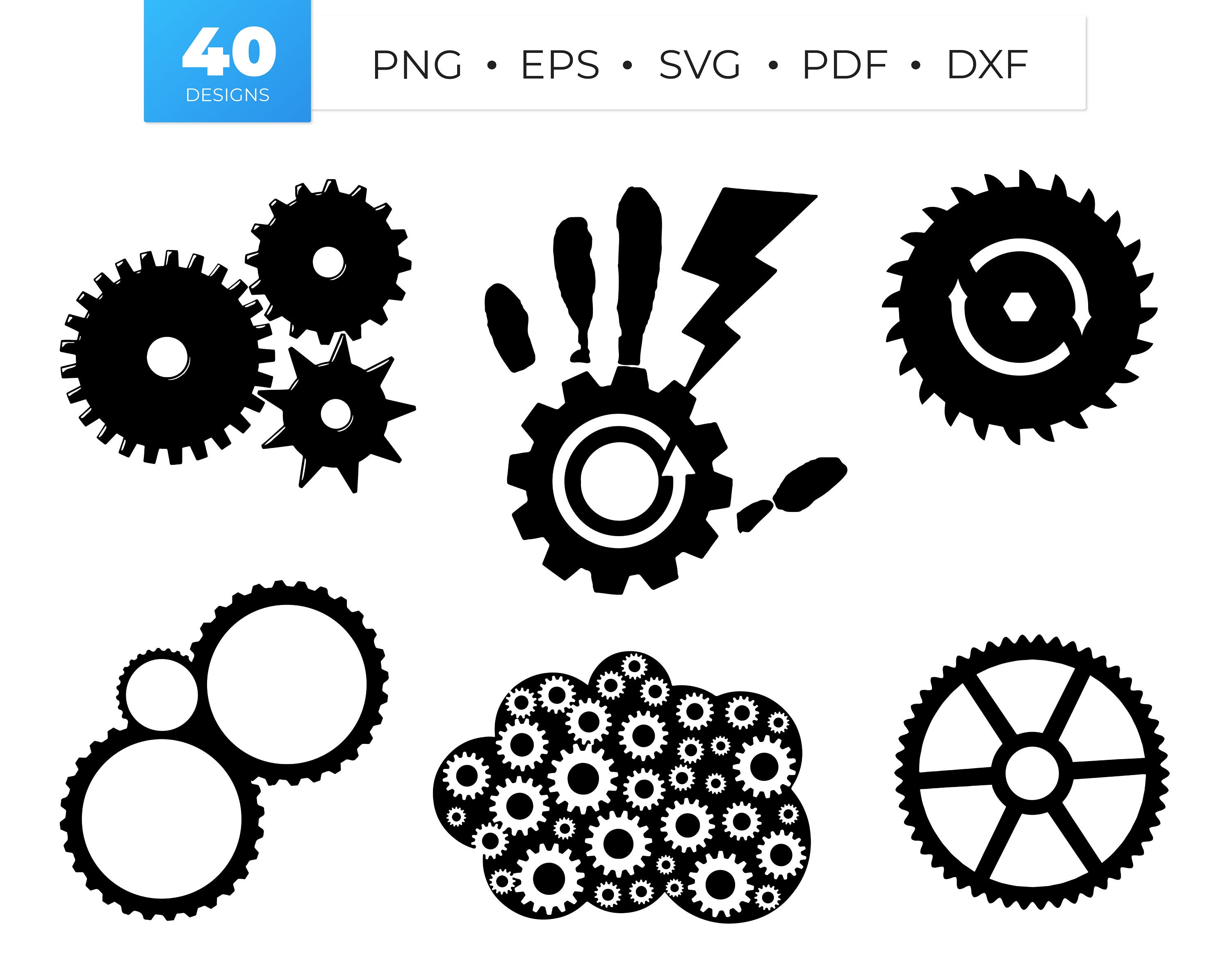 Gears SVG Bundle, Steampunk Gear Svg Cut Files - Cog Wheels Clipart Set ...
