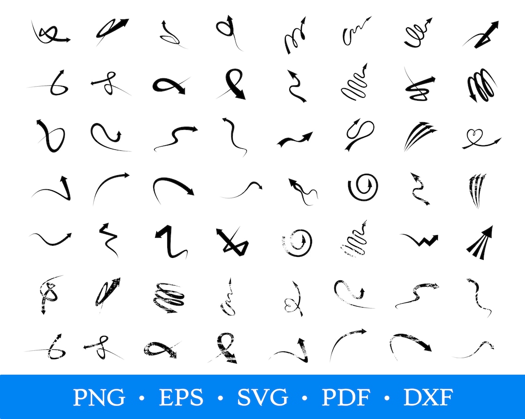 56 Arrows SVG Bundle, Arrow Signs Svg, Hand Drawn Arrows Cut Files for ...