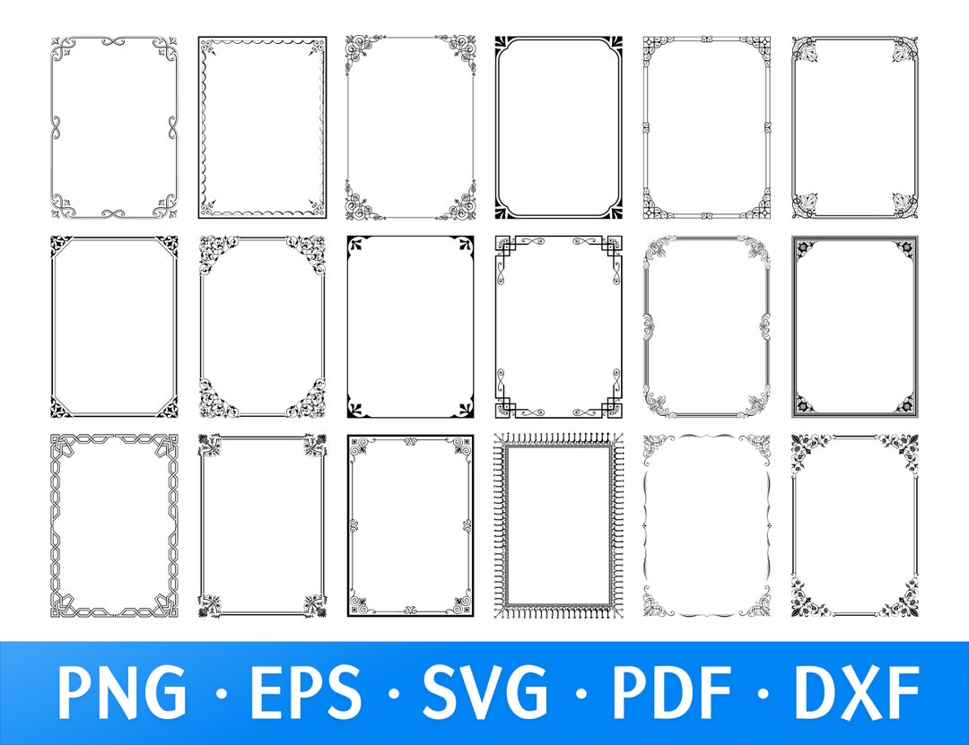 Decorative Frame Svg Rectangle Frame Svg Floral Border Svg Vintage Frames Svg Victorian